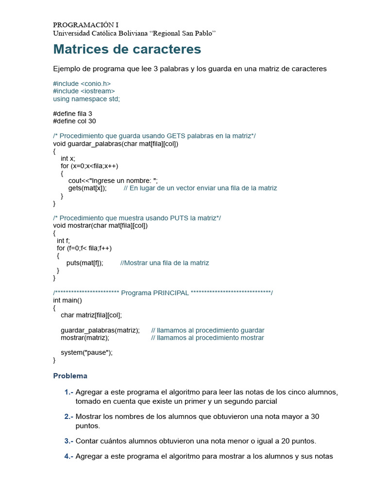 Matrices y Notas en C++ | PDF | Informática | Tecnología
