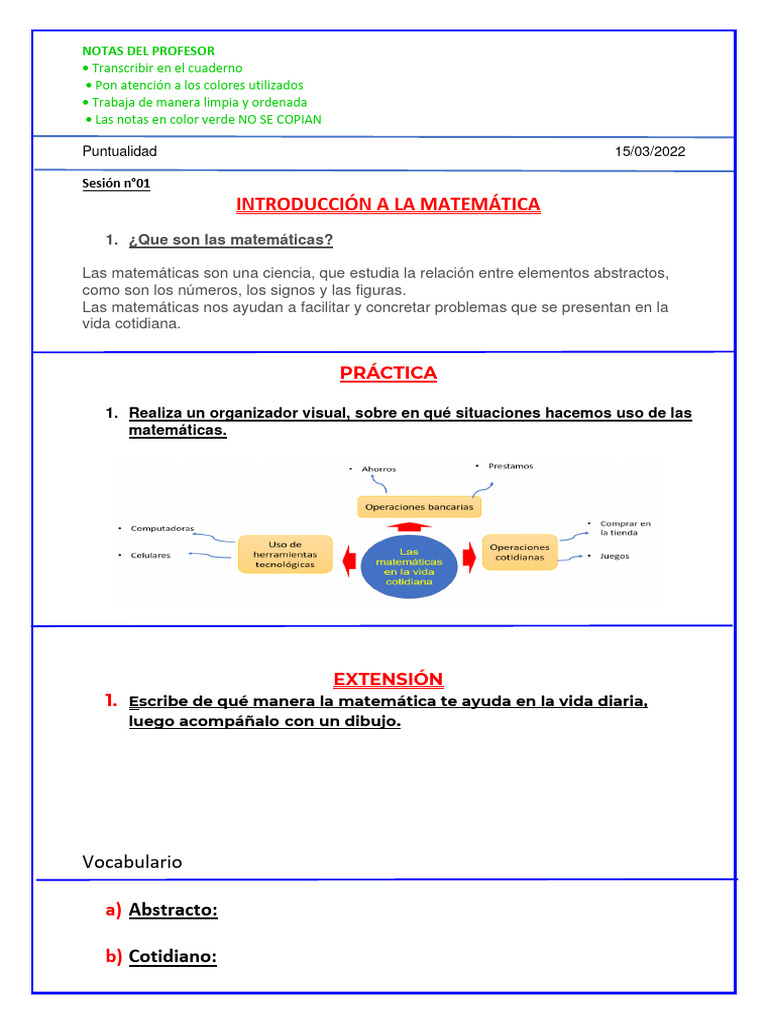 sesion de matematica 01 (1) | PDF