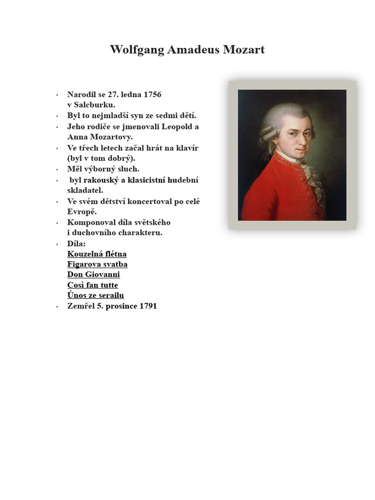 Wolfgang Amadeus Mozart | PDF
