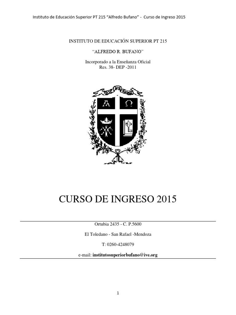 BUFANO Ingreso 2015 | PDF | Comunicación | Aprendizaje