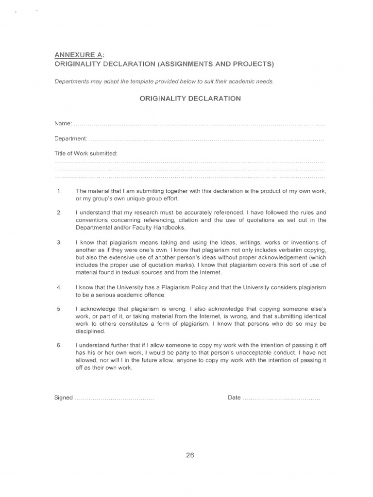 Plagiarism Form | PDF