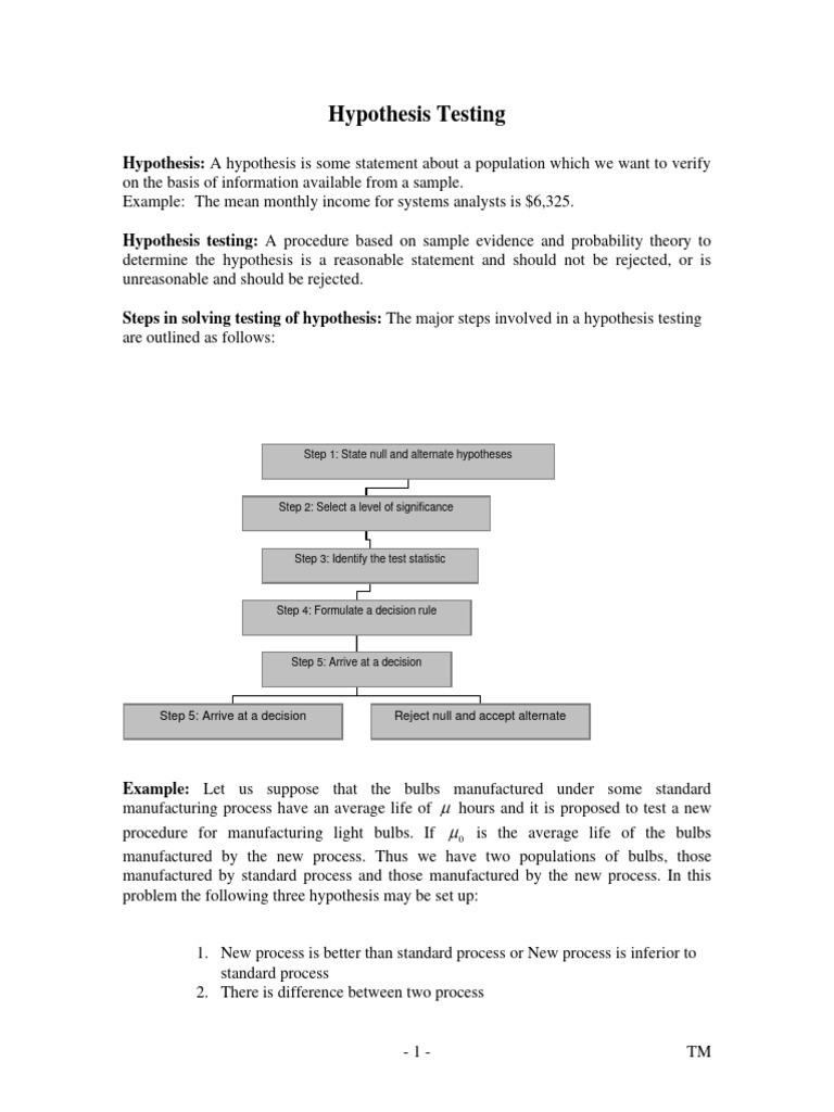 Test of Hypothesis | PDF | Type I And Type Ii Errors | Statistical ...