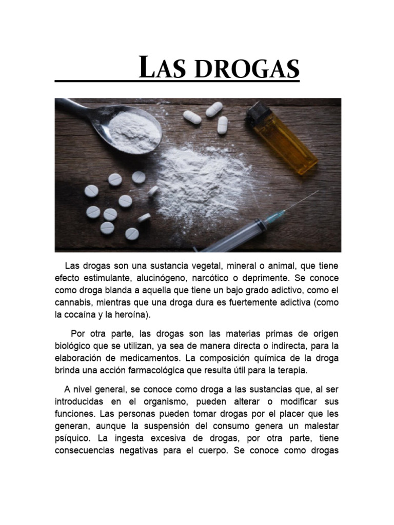 Las Drogas | PDF | La dependencia de sustancias | Drogas