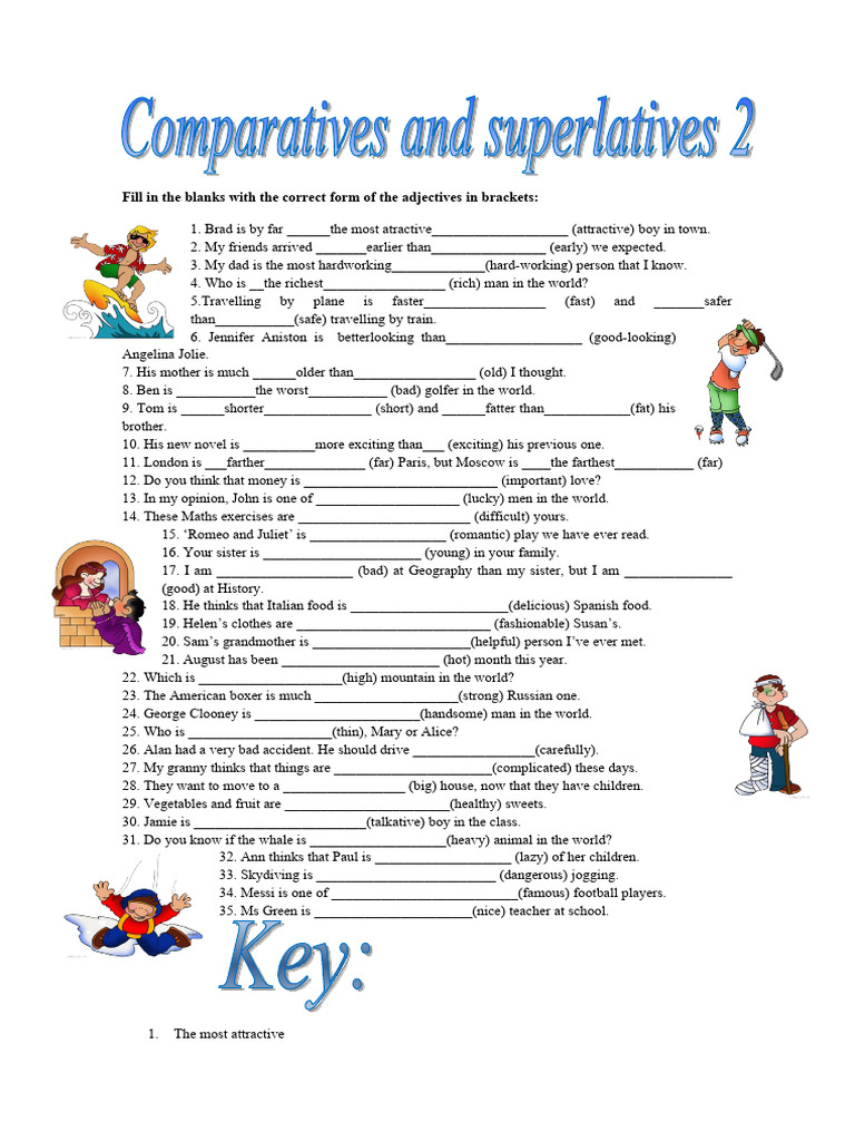Comparatives and Superlatives - 16801 | PDF | Sports & Recreation