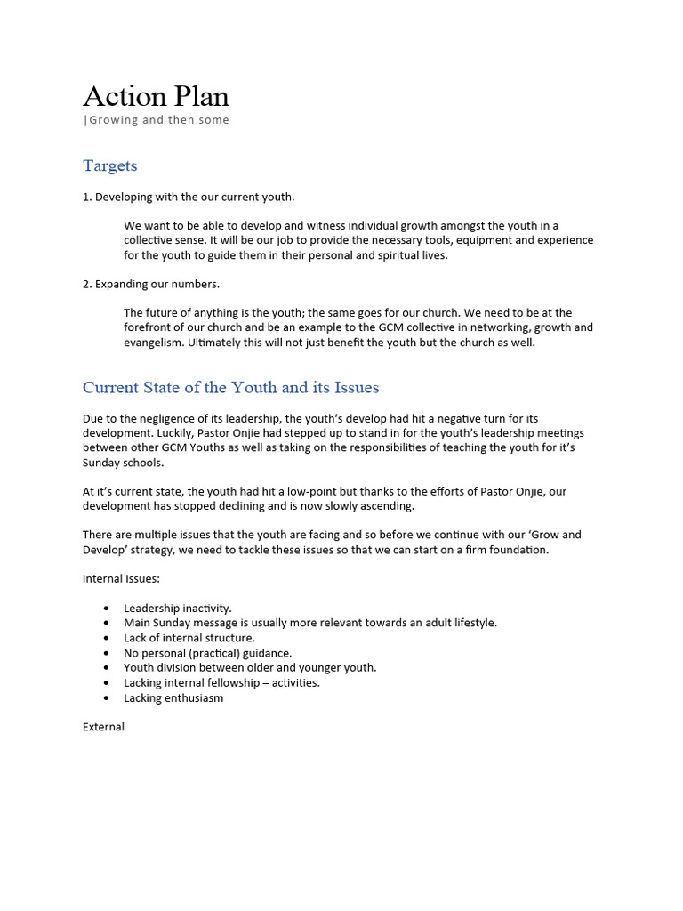 Action Plan: Targets | PDF | Self-Improvement | Career & Growth