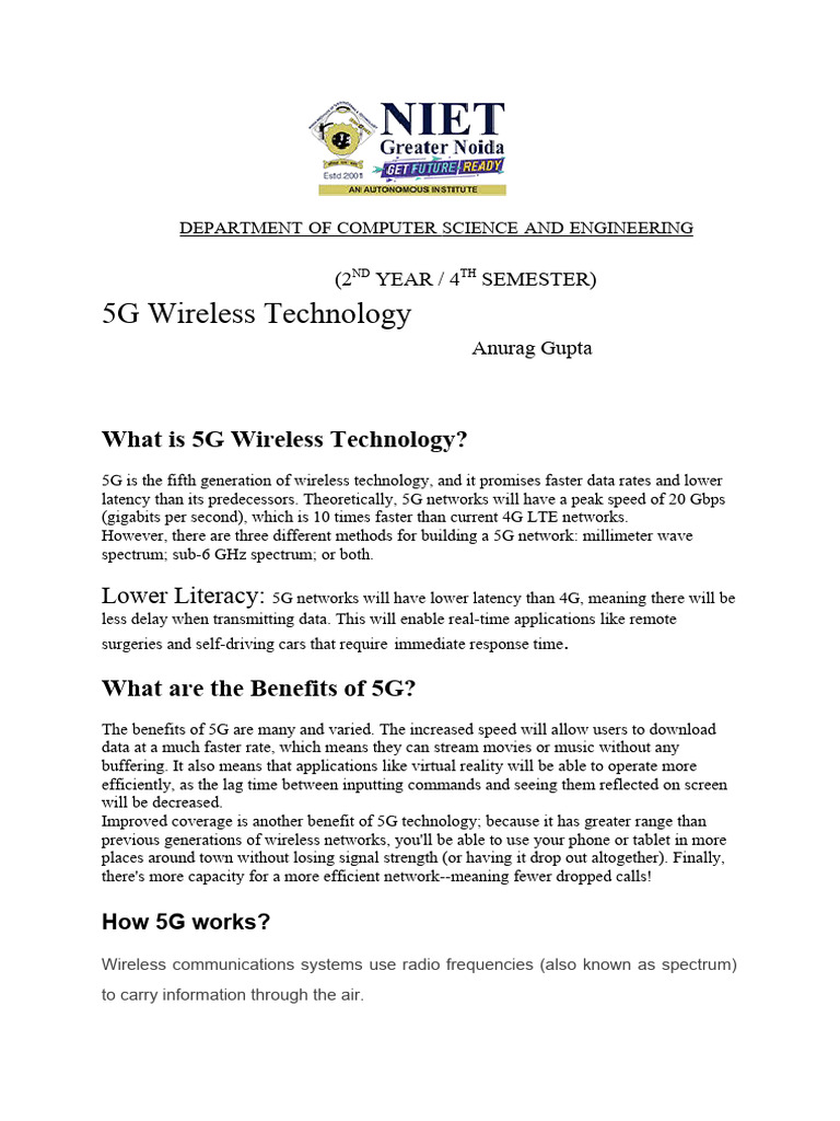 5g Wireless Technology 003333 | PDF | Radio | Computer Network