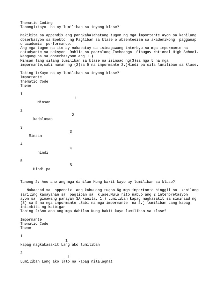 Thematic Coding-WPS Office | PDF