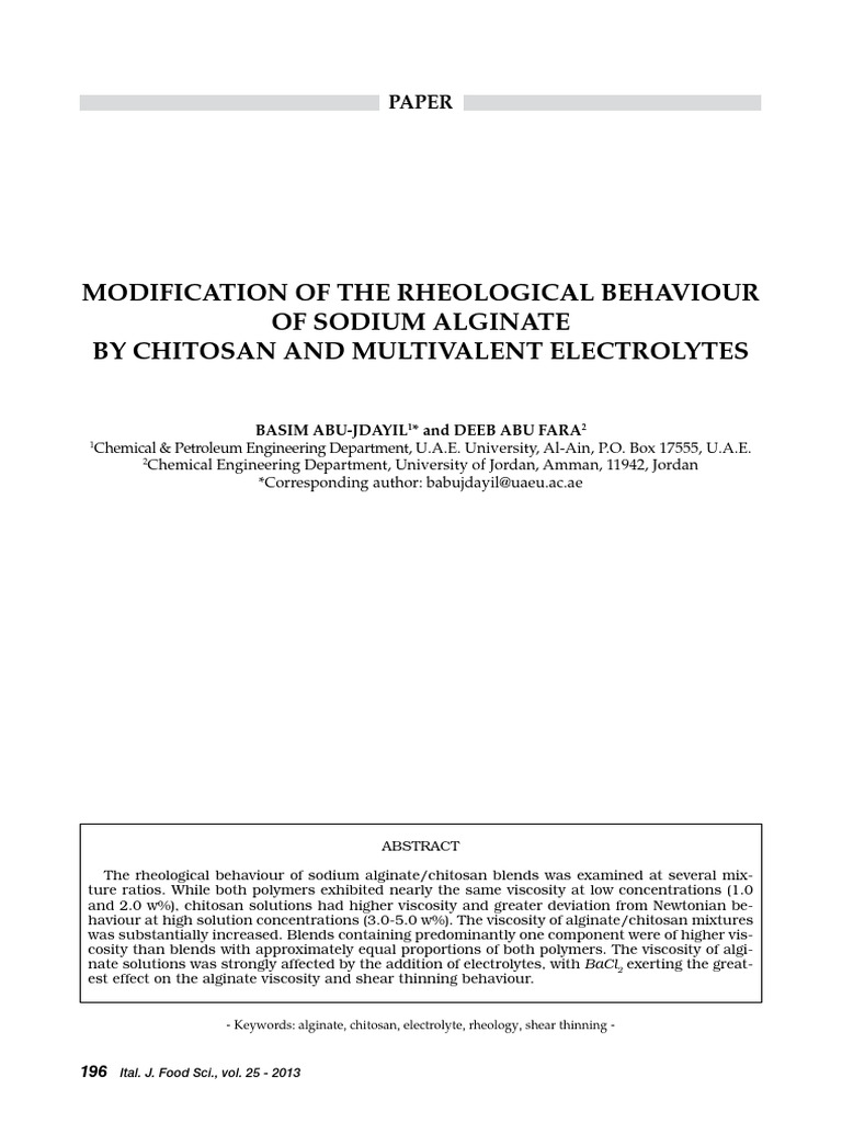 MODIFICATION OF THE RHEOLOGICAL BEHAVIOUR - Deeb Abu Fara & Basim Abu ...