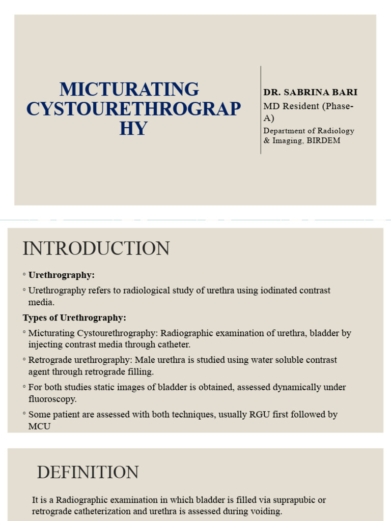 Micturating Cysto Urethrogram | PDF | Prostate | Urinary System