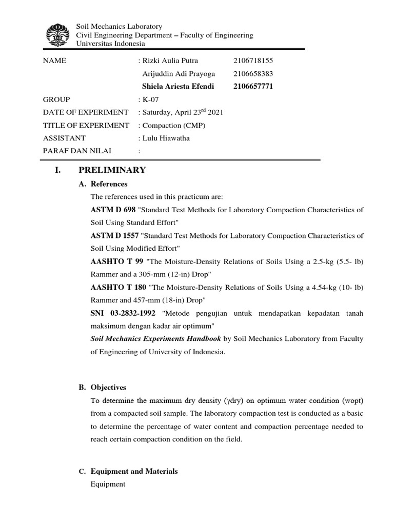 Compaction Practicum Report - Basic Soil Mechanics | Download Free PDF | Earth Sciences ...