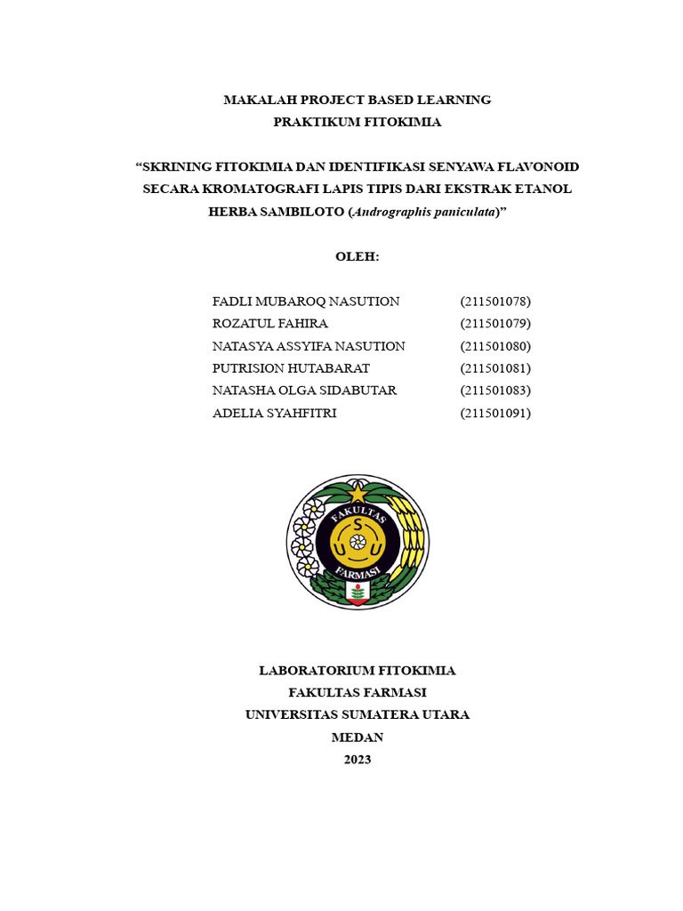 Skrining Flavonoid Sambiloto dengan TLC | PDF
