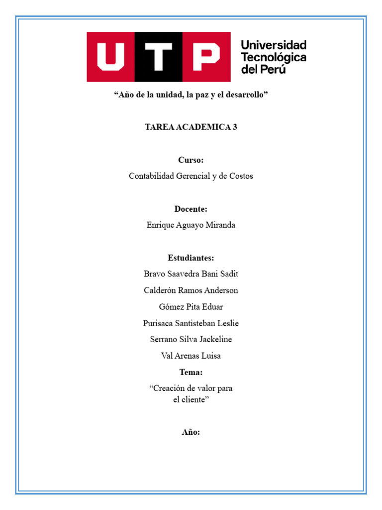 Ta3 - Contabilidad Gerencial y de Costos | PDF | Marca | Business