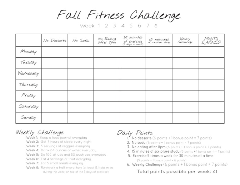 Fall Fitness Challenge | PDF