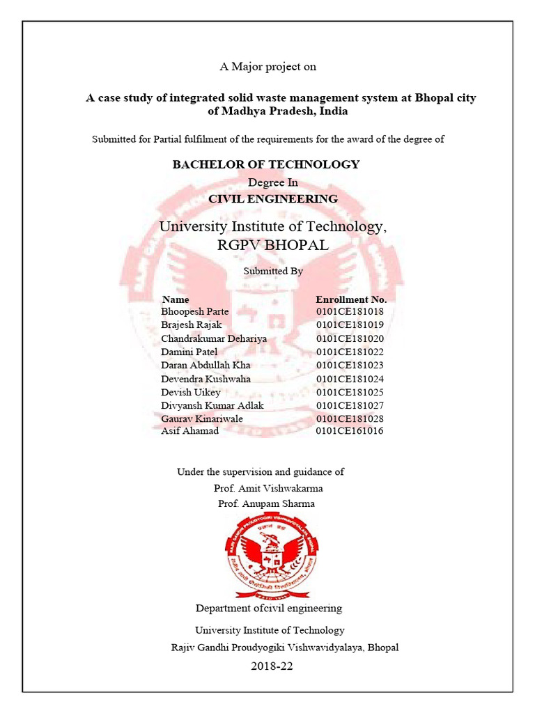 Bhopal Integrated Solid Waste Management Case Study | PDF | Waste Management | Waste