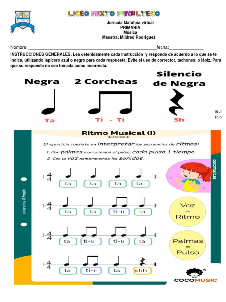Hoja Ritmo Primaria | PDF