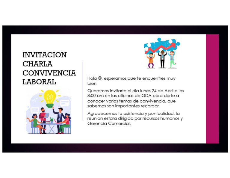 Invitacion - Convivencia Laboral | PDF | Crecimiento personal y profesional