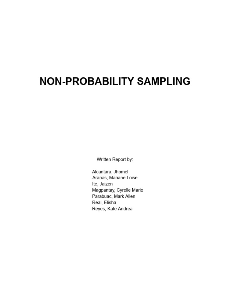 Group 5 NON PROBABILITY SAMPLING WRITTEN OUTPUT PDF