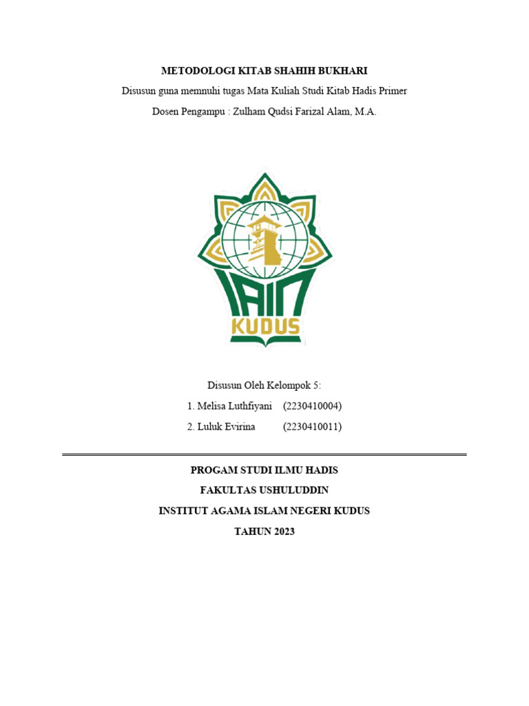 METODOLOGI KITAB SHAHIH BUKHARI | PDF