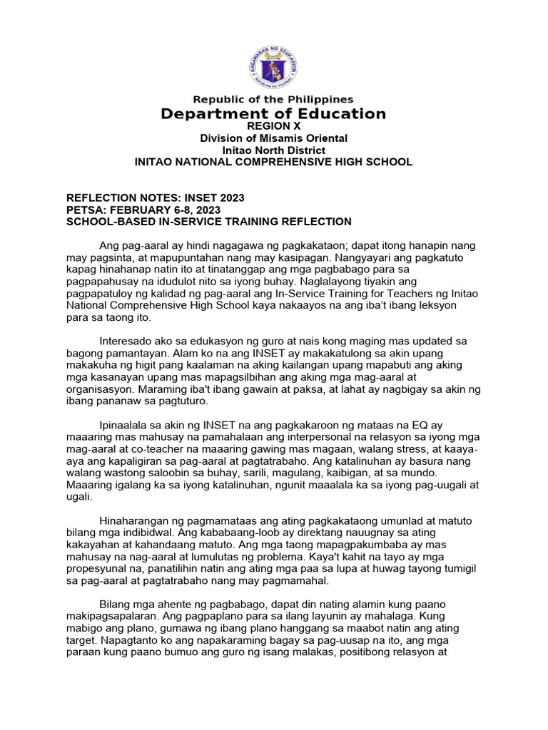 Reflection Notes 4 | PDF