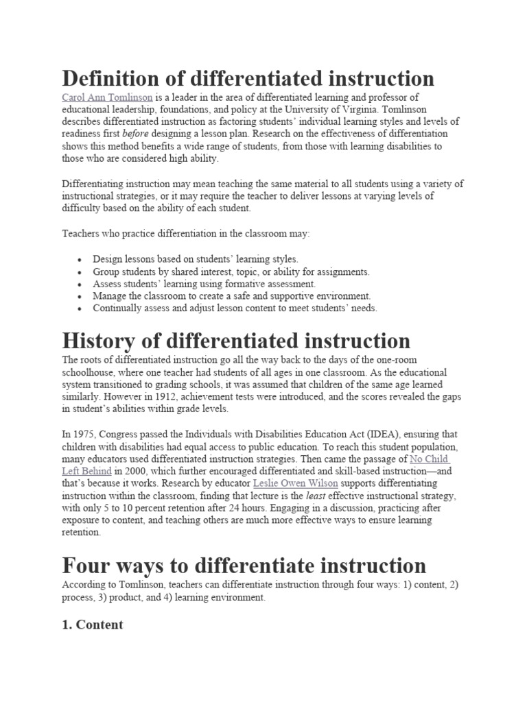 Understanding Differentiated Instruction | PDF | Differentiated Instruction | Teaching