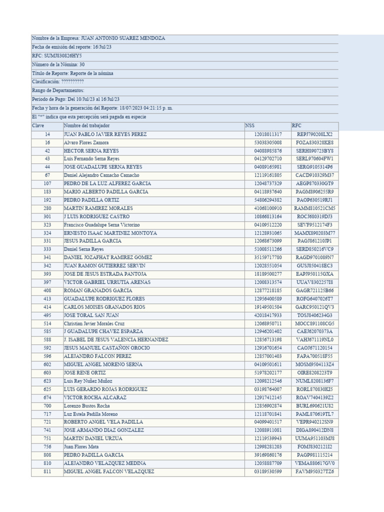 Ejemplo De Nomina Pdf