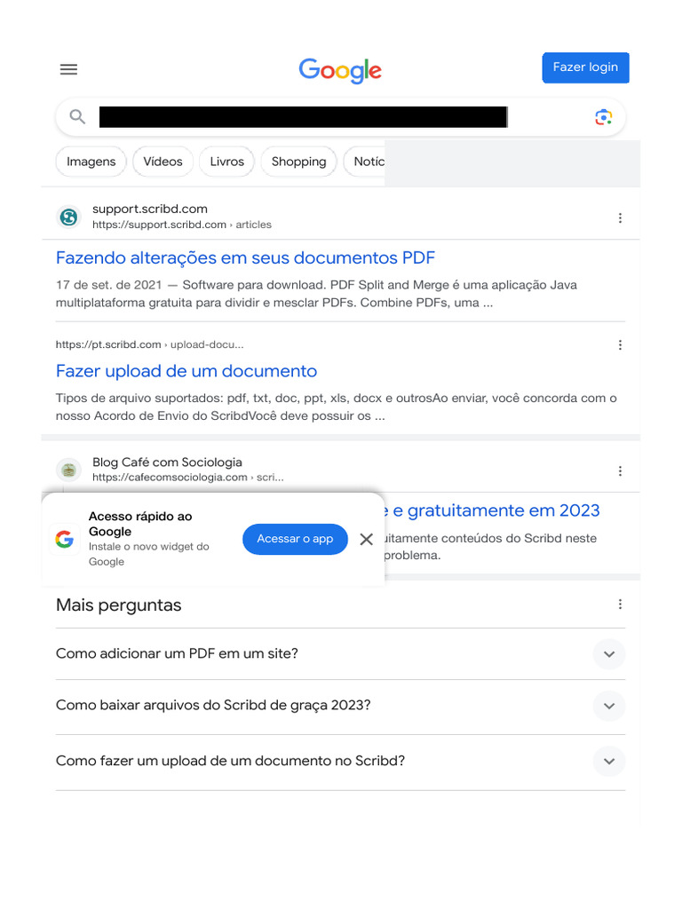 PDF Adicionar Scribd - Pesquisa Google | PDF | Scribd | YouTube