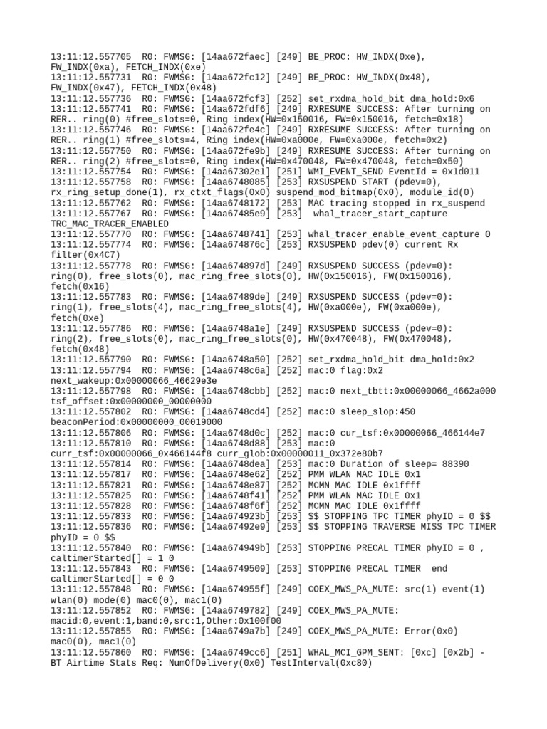Cnss FW Logs Current | PDF