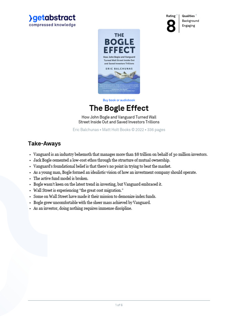 The Bogle Effect Balchunas en 46082 | PDF | Investments & Securities | The Vanguard Group