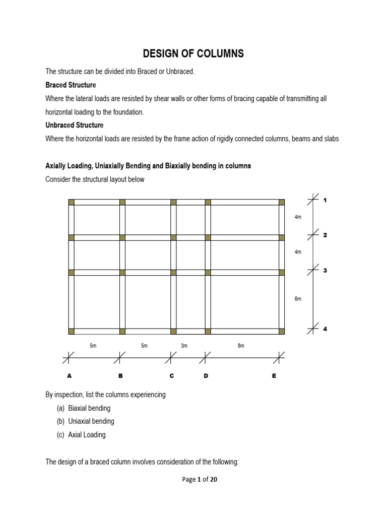 Design of Columns | PDF | Bending | Beam (Structure)