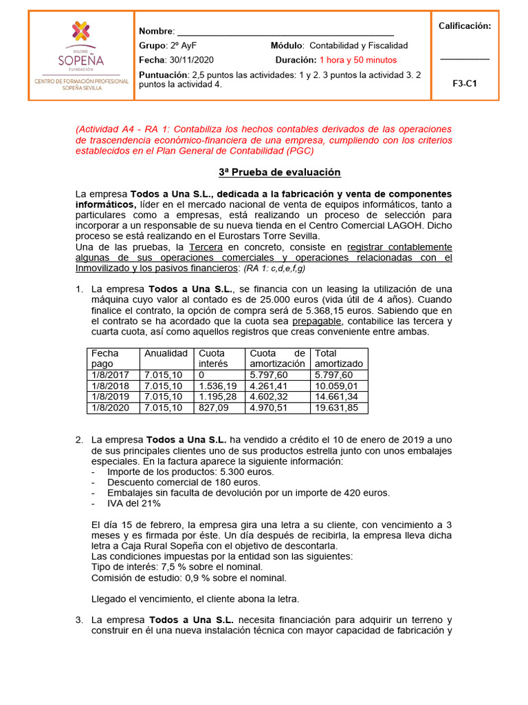 f3-c1 A3 Cyf Solucionado | PDF | Bancos | Crédito