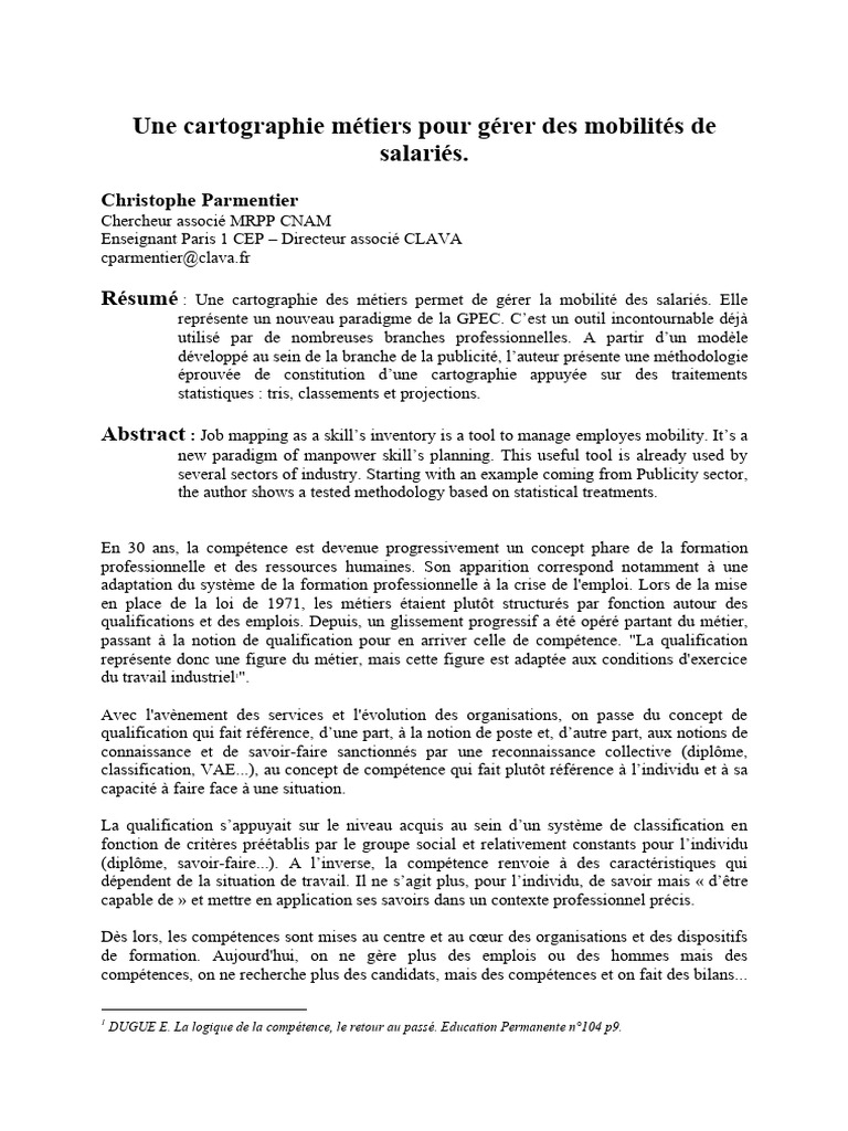 Cartographie Metiers | PDF | Compétence (Ressources humaines) | Business