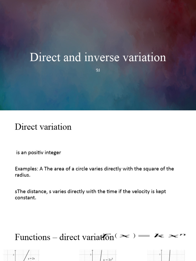 Direct and Inverse Variation | PDF
