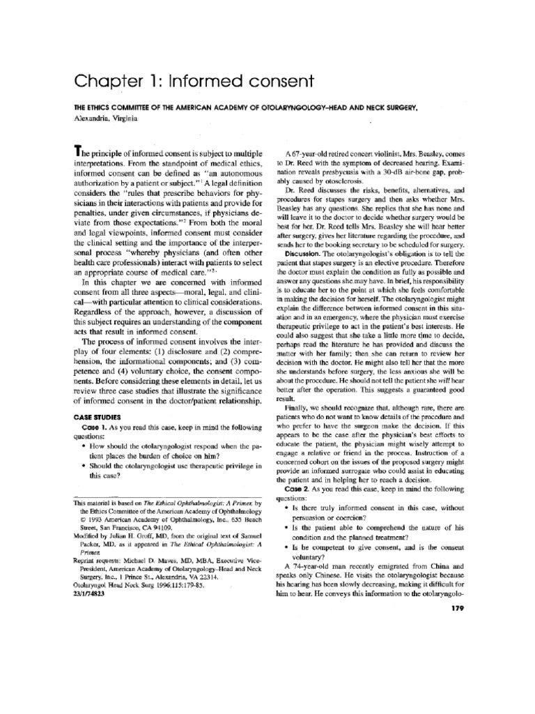 AAO NHS Ethical Rules For Otolaryngologists 1996 | PDF | Informed ...