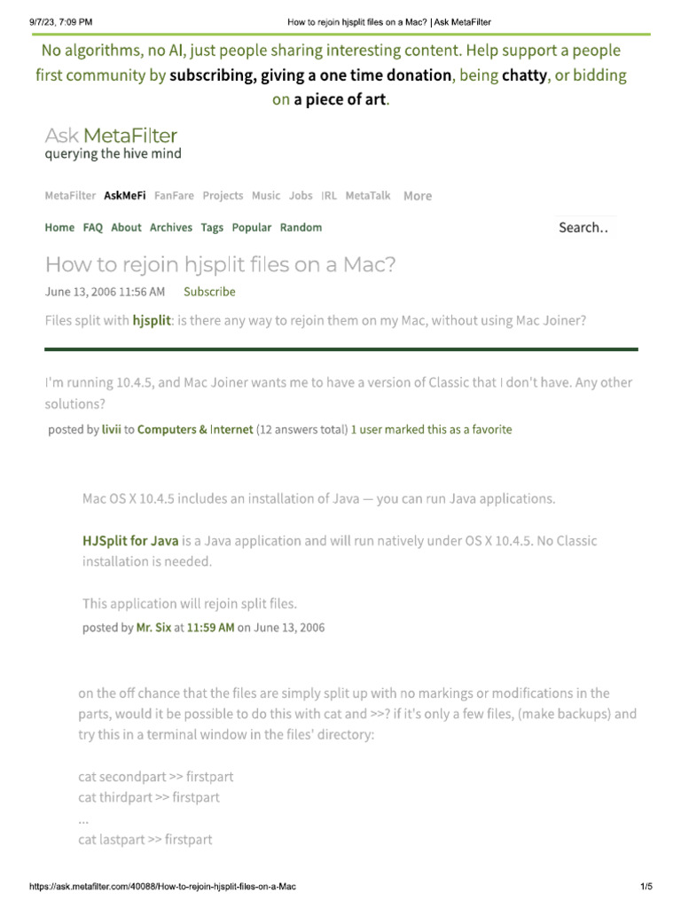 How To Rejoin Hjsplit Files On A Mac | PDF