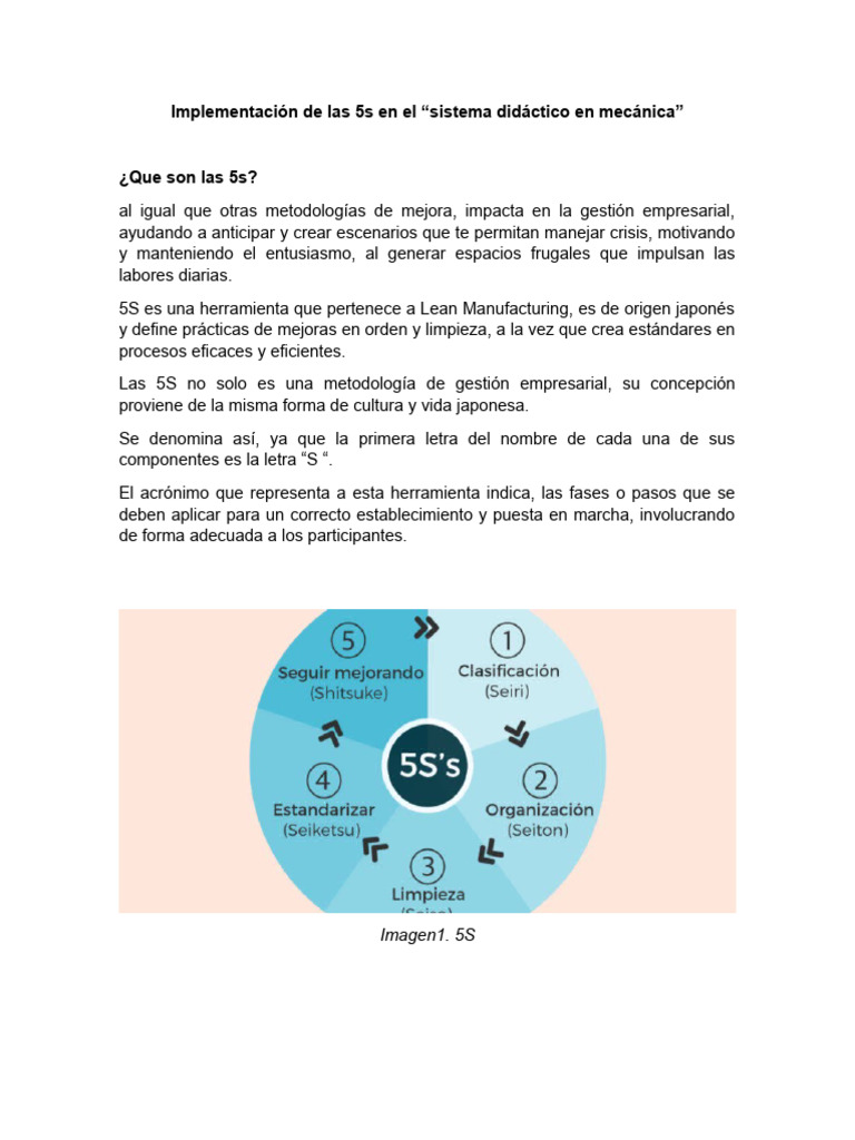 Implementación de Las 5s | PDF | Lean Manufacturing