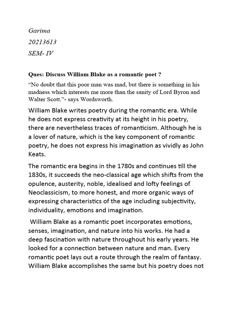 William Blake | PDF | Romanticism | William Blake