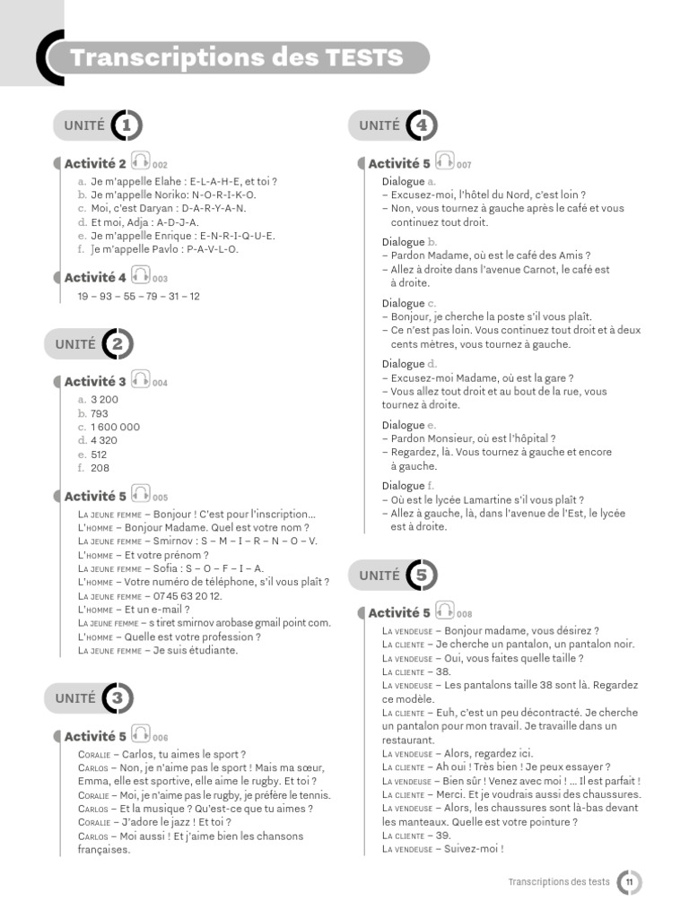 Transcriptions et Dialogues Pratiques | PDF