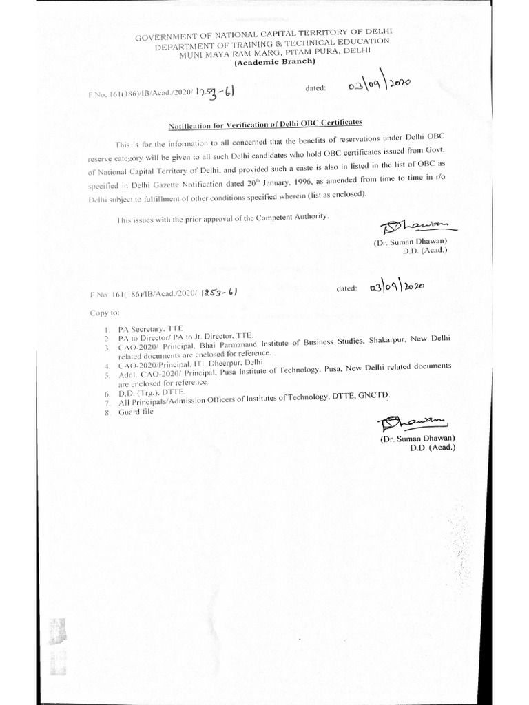 OBC Caste List For Delhi | PDF