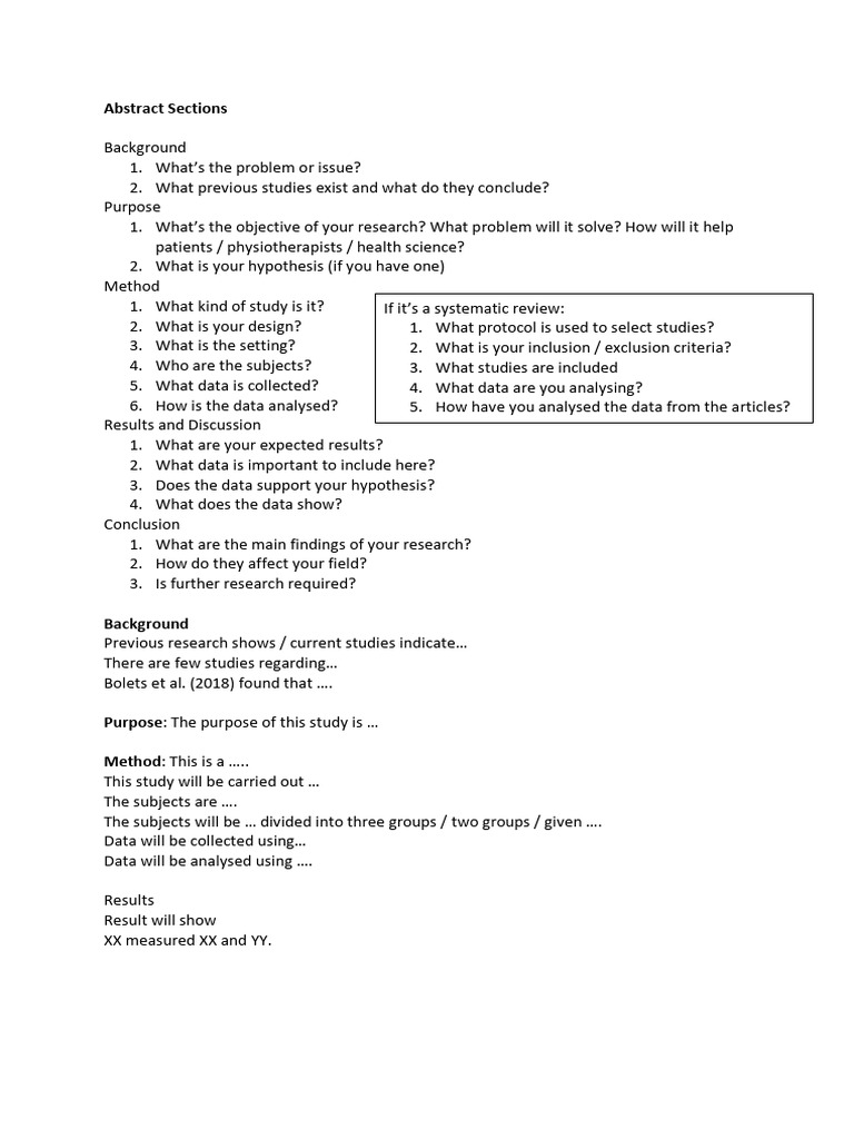 Abstract Sections Questions | PDF