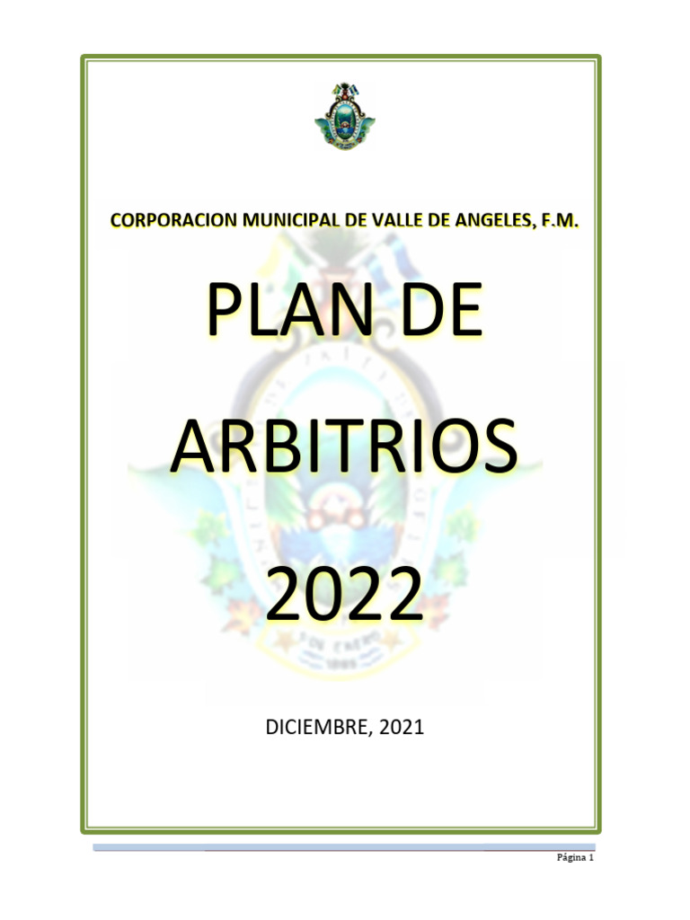 PLAN DE ARBITRIO VALLE DE ANGELES | PDF | Impuestos | Telecomunicaciones