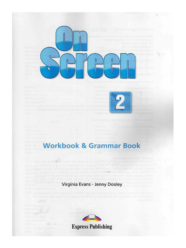 On Screen 2 A2 A2 Workbook Grammar Book PDF Removed | PDF