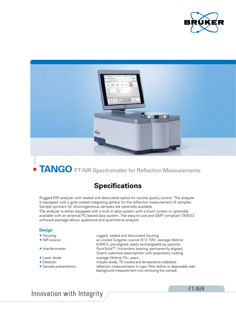 Tango FT Nir Spectrometer | PDF | Instrumental Analysis | Metrology