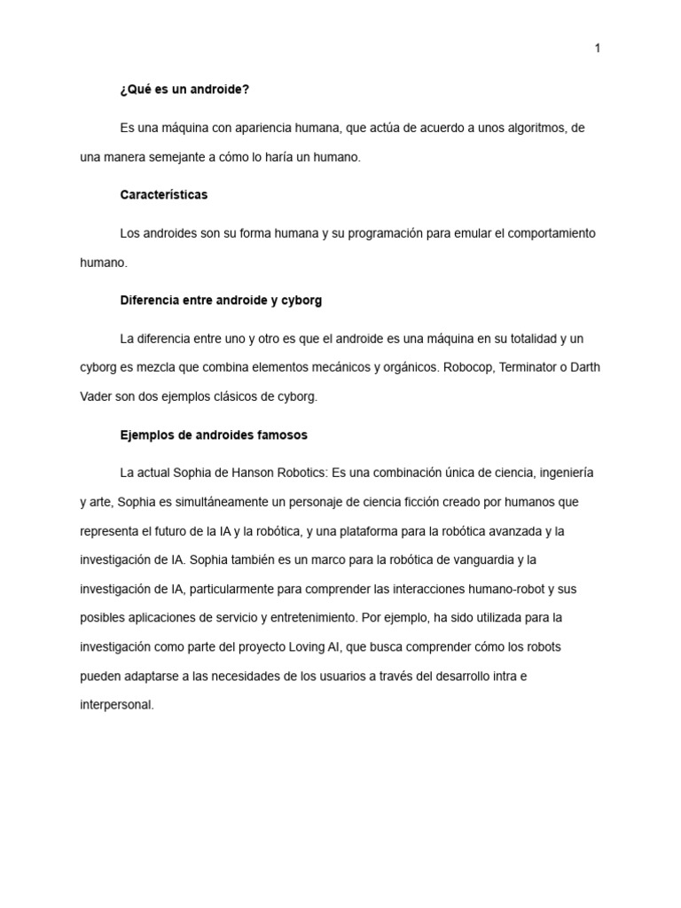 Que Es Un Androide | PDF | Robot | Robótica