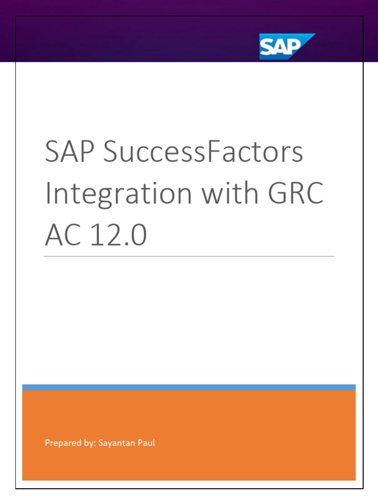 SAP SuccessFactors Integration With GRC AC 12.0 | PDF | Computing | Information Technology