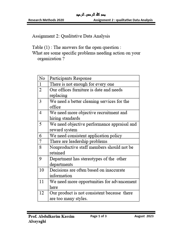 Assignment 2 Qualitative Analysis | PDF | Data | Data Analysis
