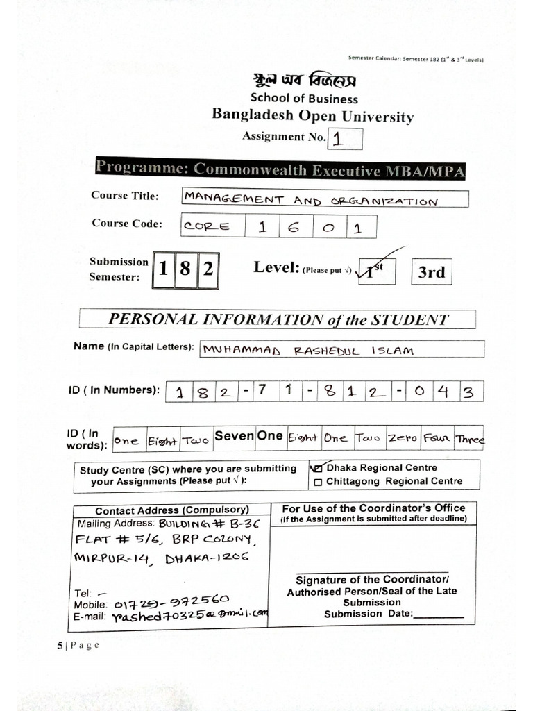 Management Assignment 1 | PDF