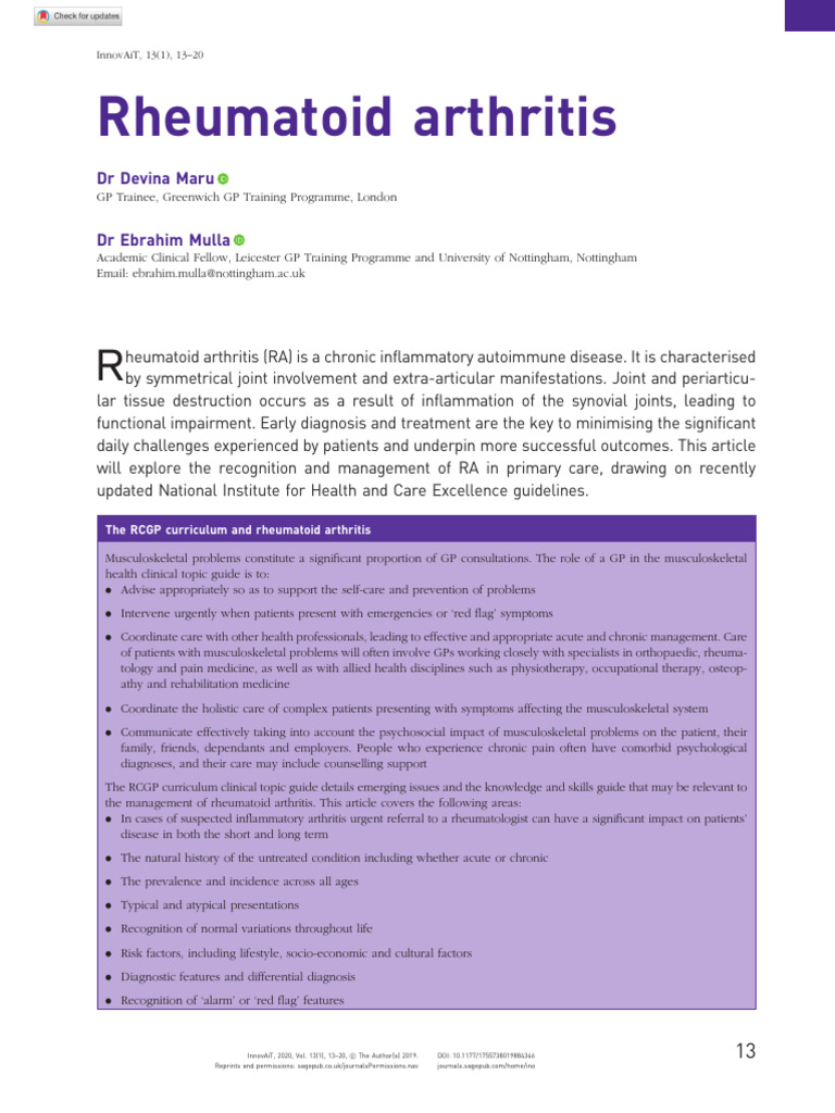 Rheumatoid Arthritis | PDF | Rheumatoid Arthritis | Osteoarthritis