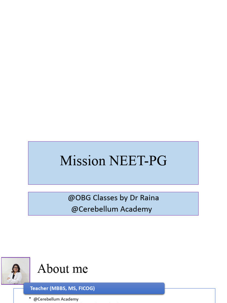 Day 1 Mission NEETPG | PDF | Pregnancy | Down Syndrome