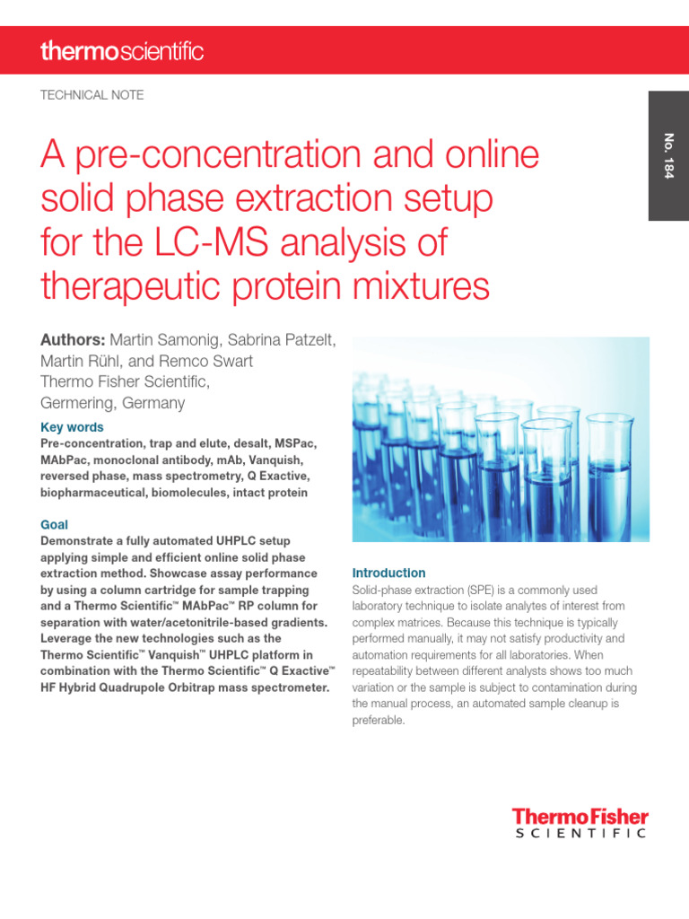 A Pre-Concentration and Online Solid Phase Extraction Setup For The LC-MS Analysis of ...