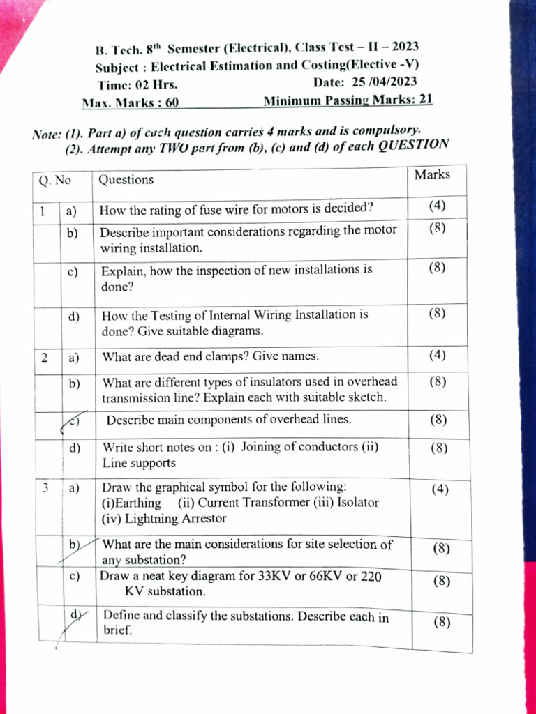 CT Question Papers | PDF | Electrical Substation | Electric Power